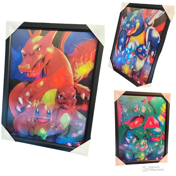 Art | New Pokmon Framed 3d Lenticular Poster Picture Pokemon | Poshmark